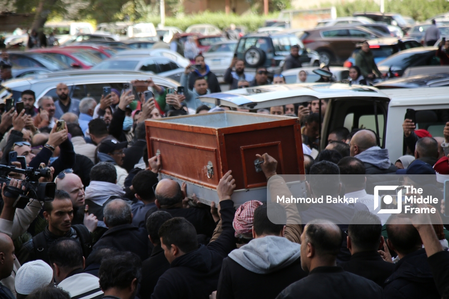 The funeral procession of the Egyptian folk music legend Ahmed Adaweya ...
