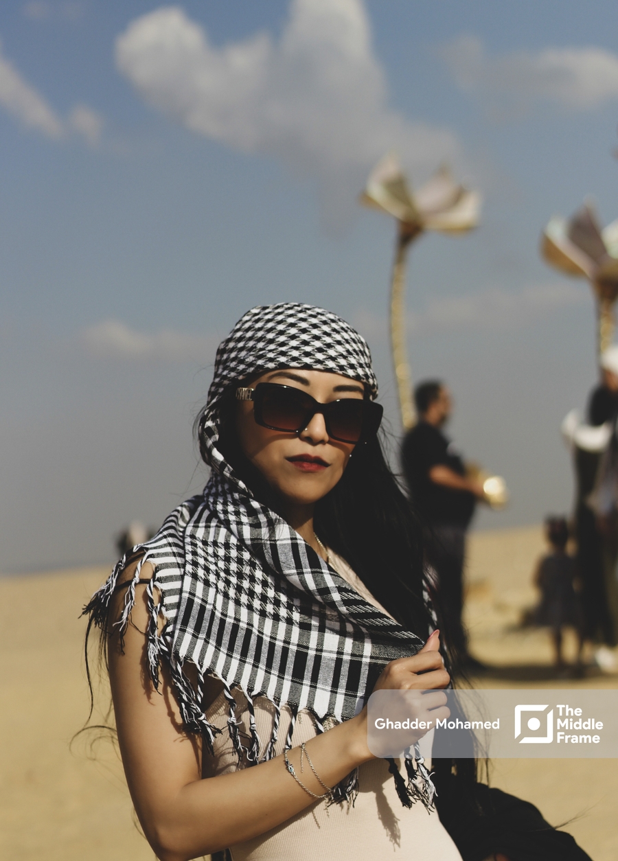 Portrait of a model in the desert. • The Middle Frame • Arab Stock ...