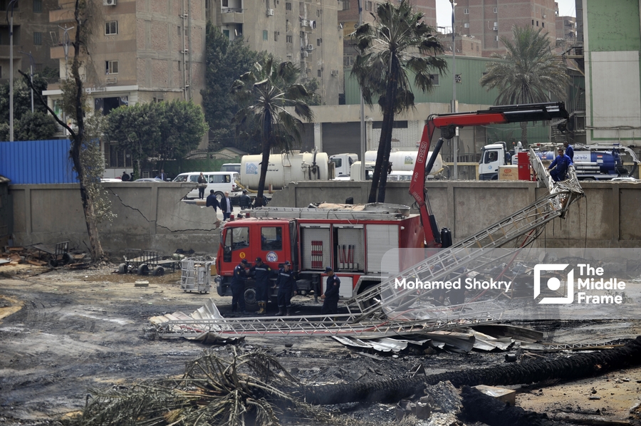 Al-Ahram Studio and surrounding buildings fire. • The Middle Frame ...