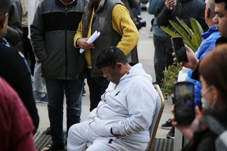 The funeral procession of the Egyptian folk music legend Ahmed Adaweya ...